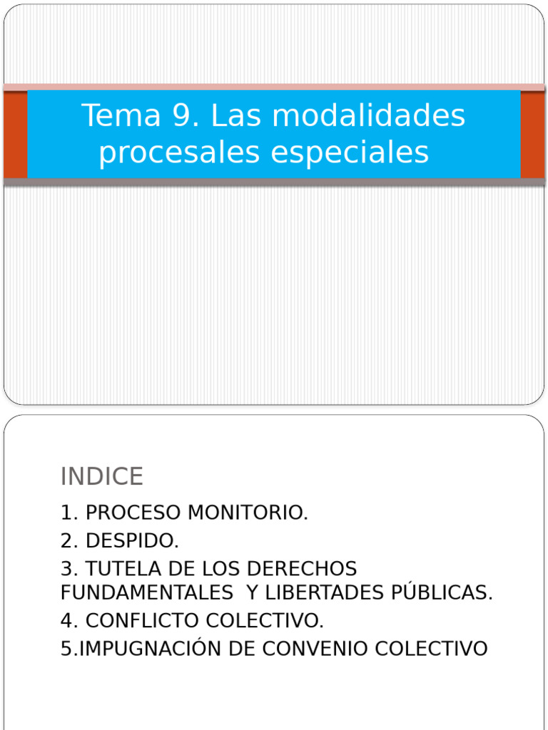 Tema 8-9 Modalidadesprocesales | PDF | Ley procesal | Daños y perjuicios