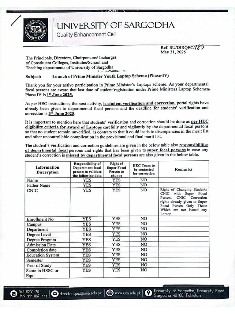 Corrections and Verification Letter | PDF