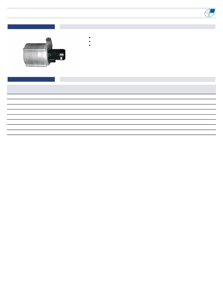 Ventilador Centrífugo BSTS - MSTS Ficha Técnica | PDF