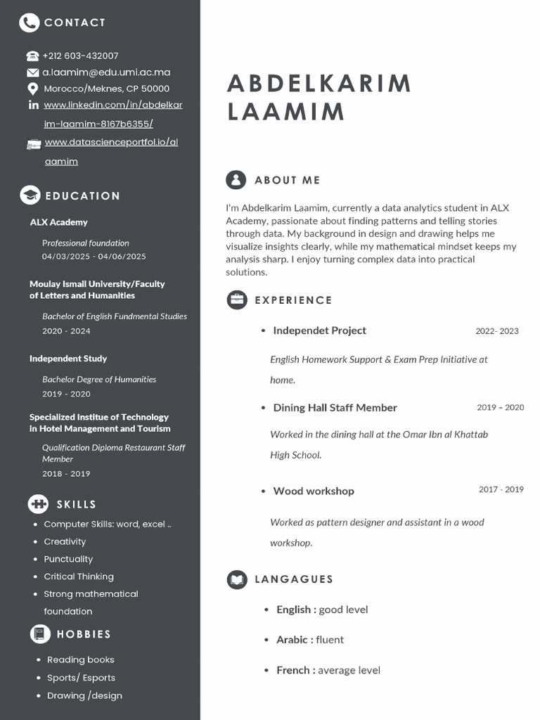 Abdelkarim Laamim CV Resume | PDF