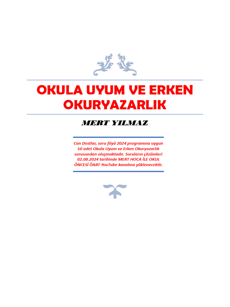 Erken Okuryazarlık 50 Soru | PDF