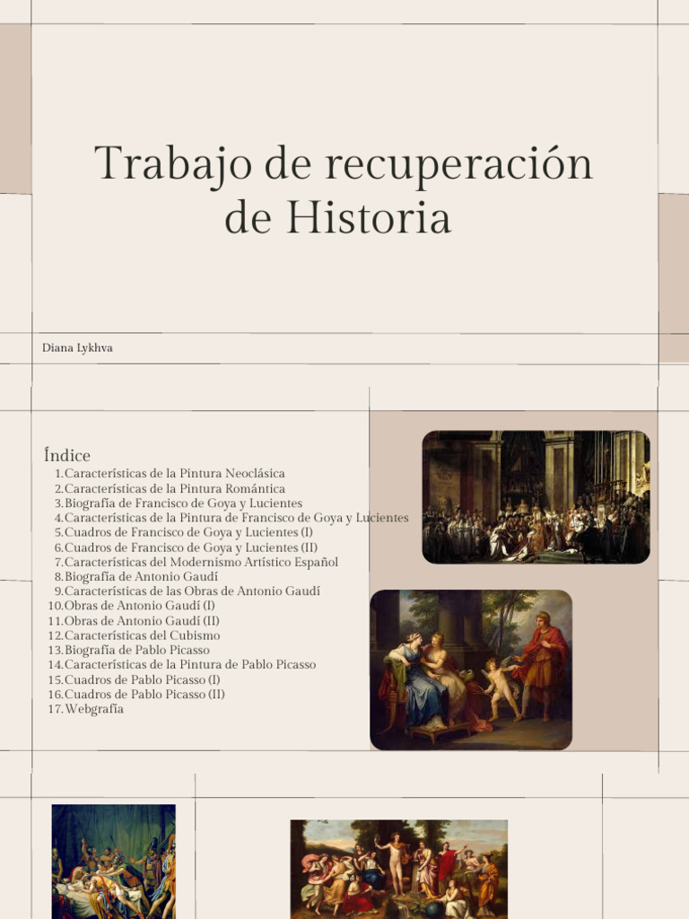 El Arte Neoclásico y Romántico | PDF | Pablo Picasso | Francisco Goya