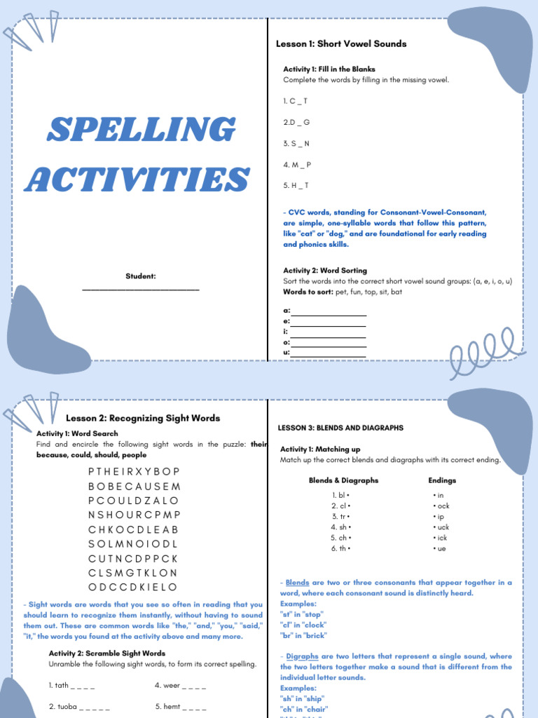 Short Vowel and Sight Word Activities | PDF | Orthography | Linguistics