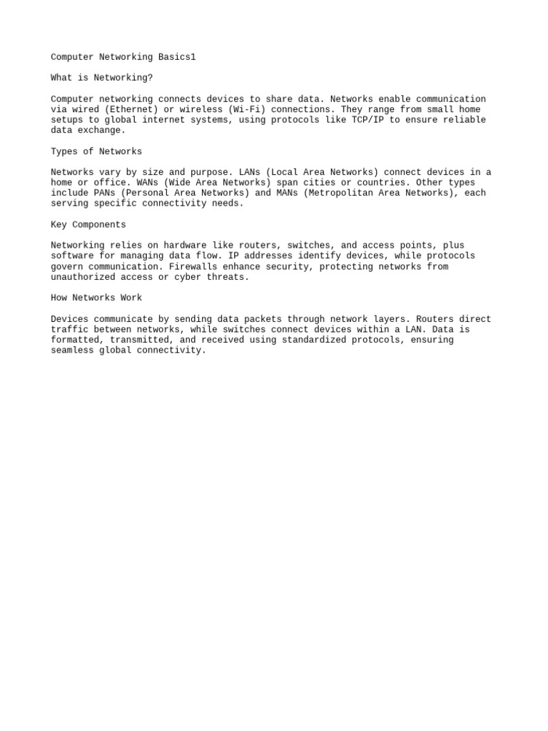 Computer Networking Basics101.1 | PDF