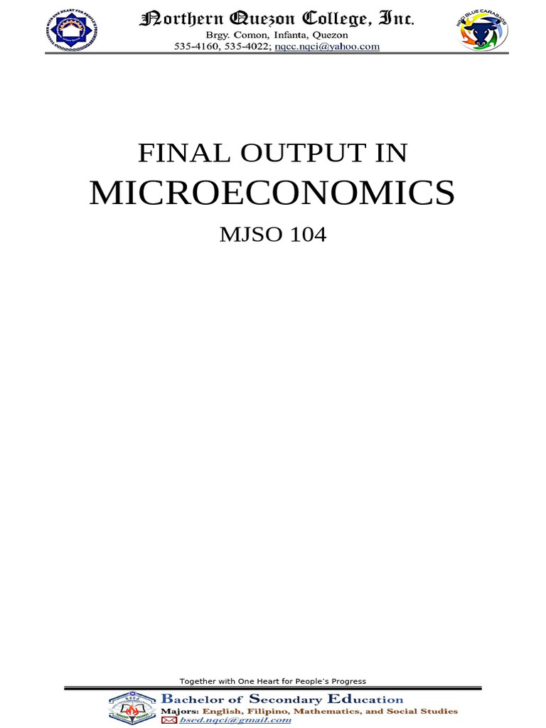 Final Output in Microeconomics Template | PDF