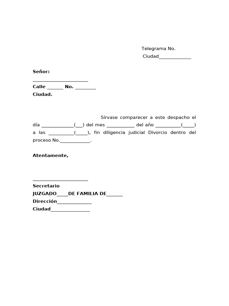 Modelo Telegrama | PDF