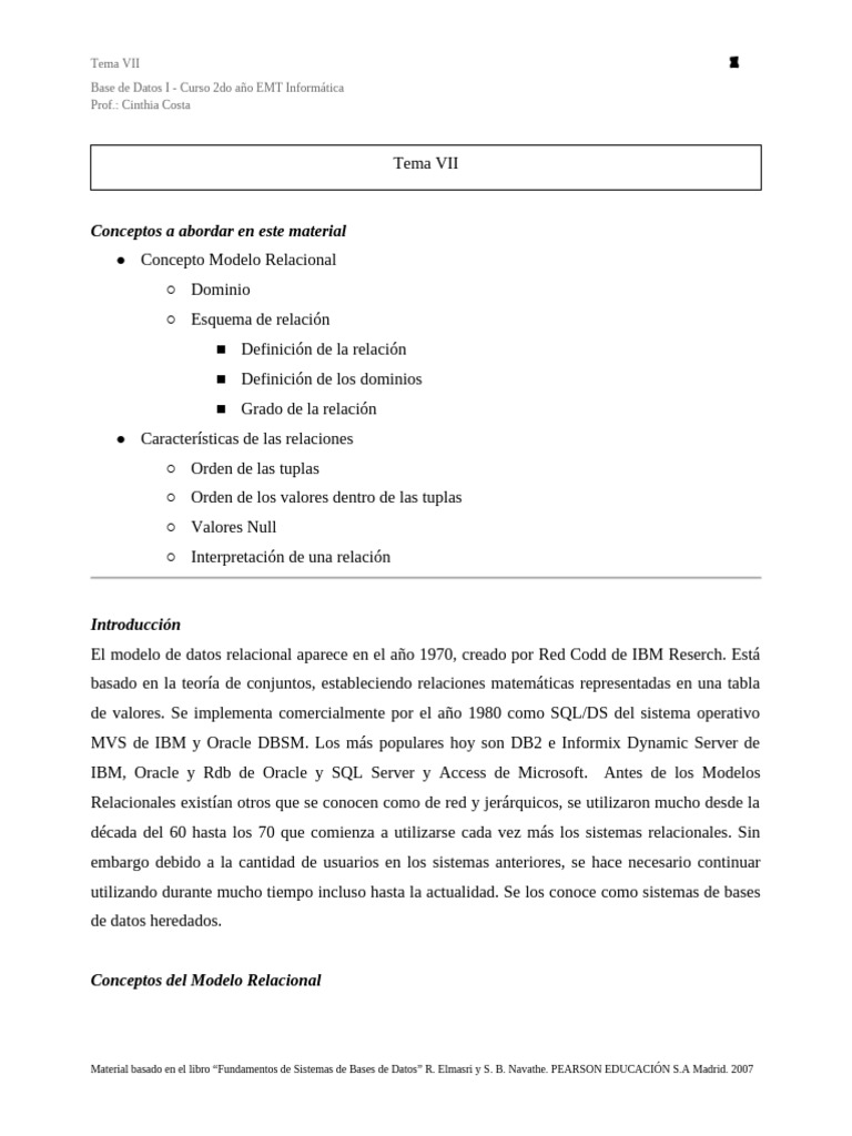 Tema VII | PDF | Bases de datos | Oracle Corporation