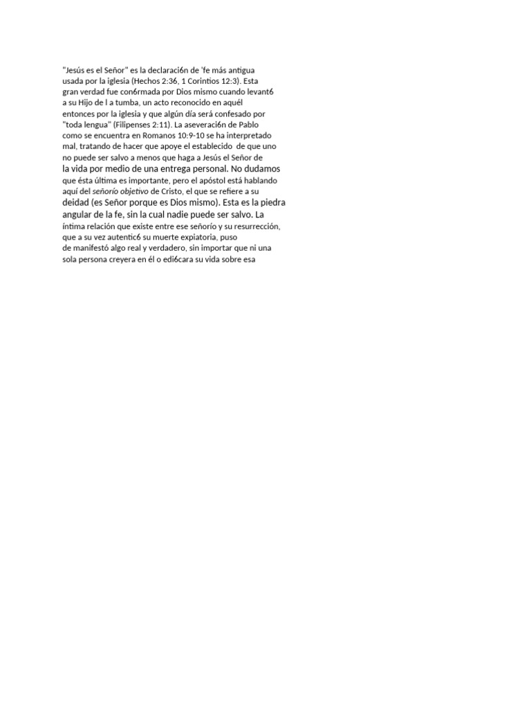 Jesús Es El Señor | PDF