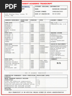Sample Visual Transcript | PDF | Physical Education | Science