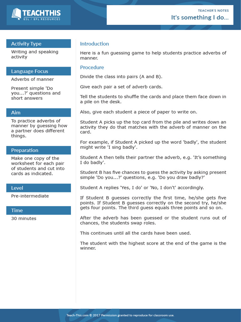 Its Something I Do | PDF | Adverb