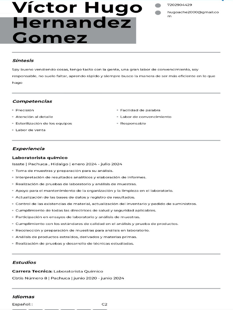CV Hernández Gómez Victor Hugo | PDF