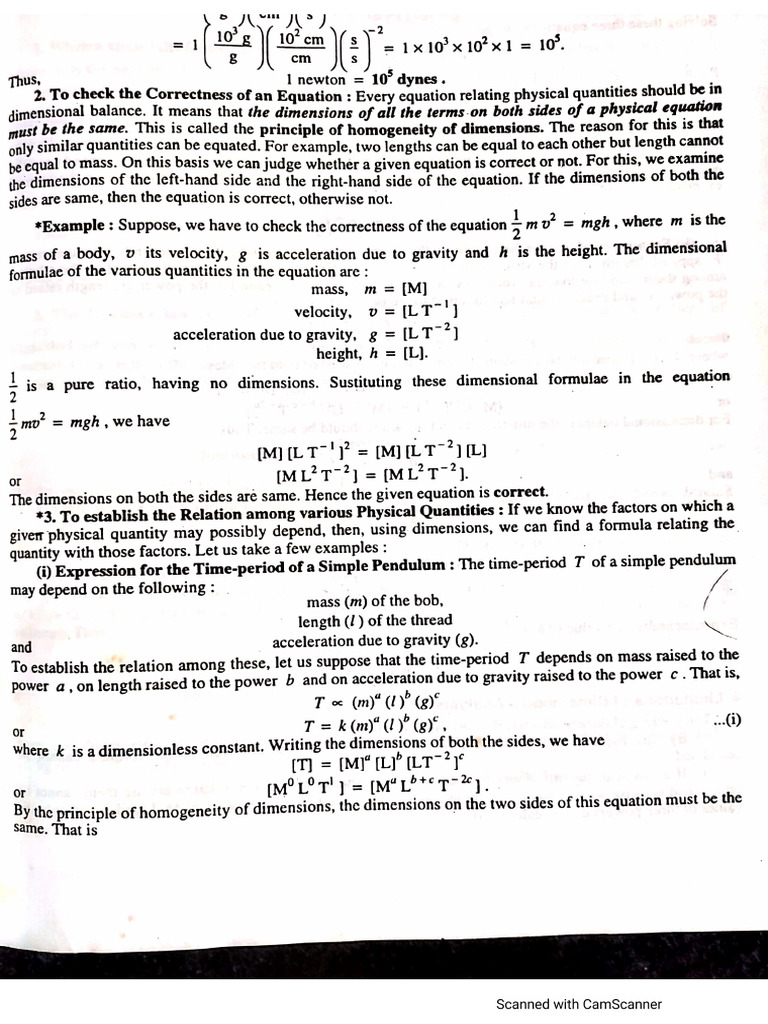 Dimension Analysis | PDF