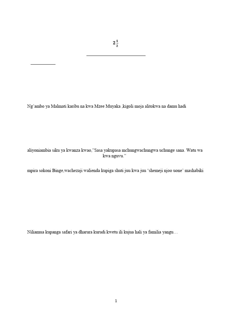 Kiswahili Form 1 Qs | PDF