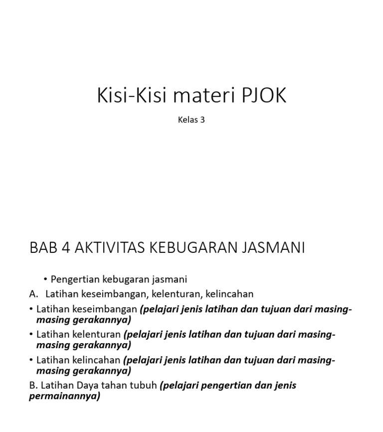 Kisi2 Pts Pjok | PDF