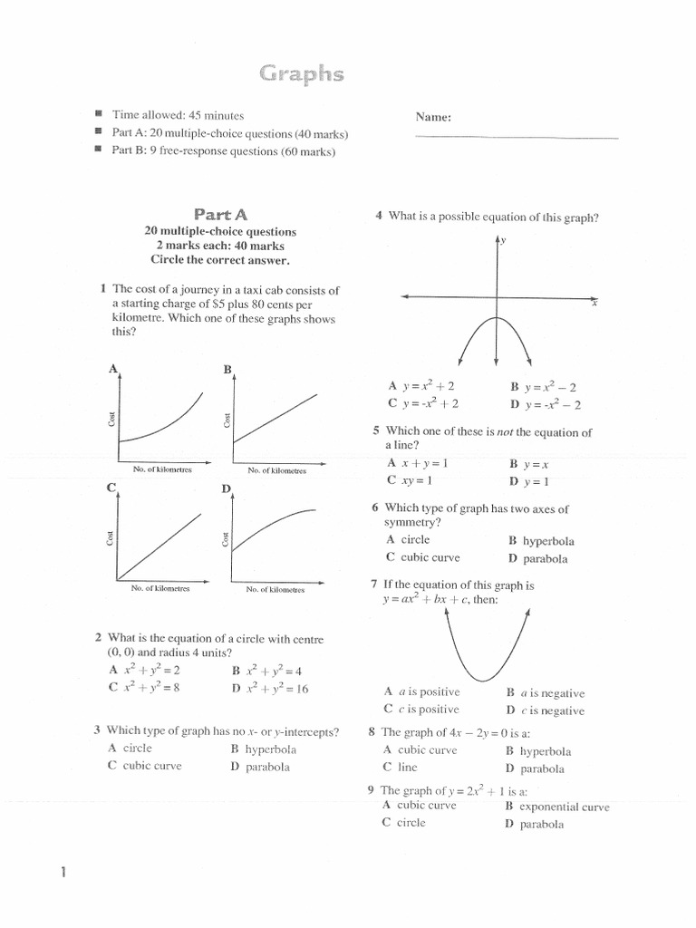 Year 10 Adv Graphs & Functions Drill 4 | PDF