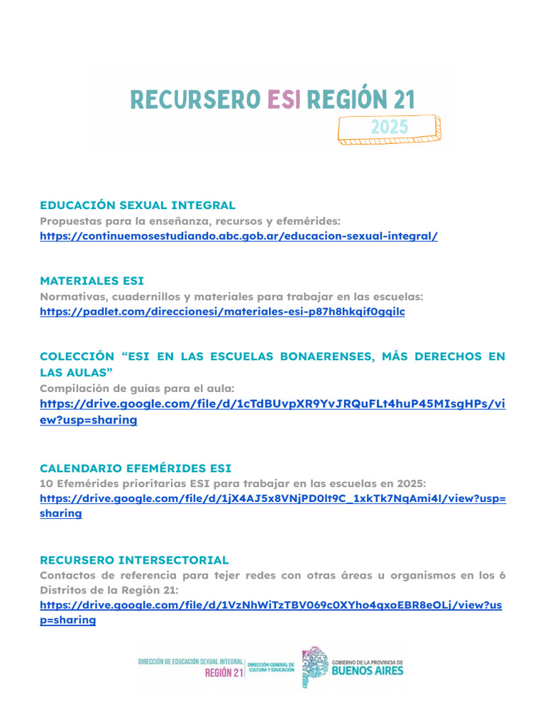 RECURSERO ESI - Región 21 - 2025 | PDF