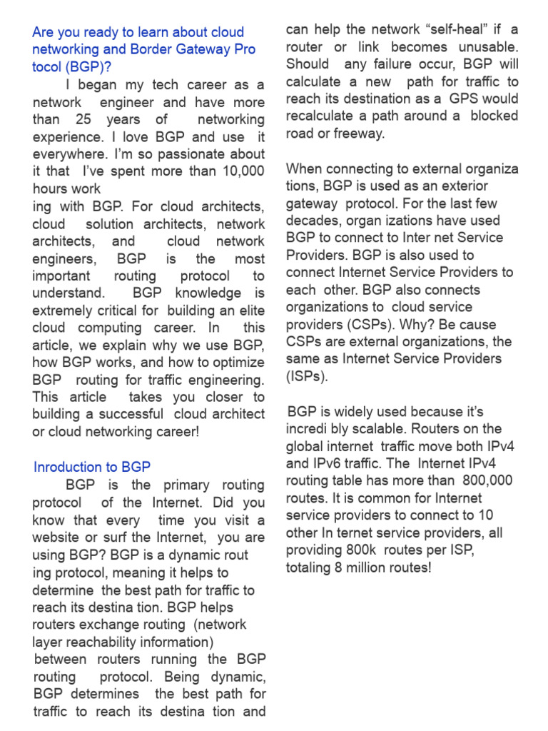 Border Gateway Protocol Guide | PDF | Routing | Router (Computing)