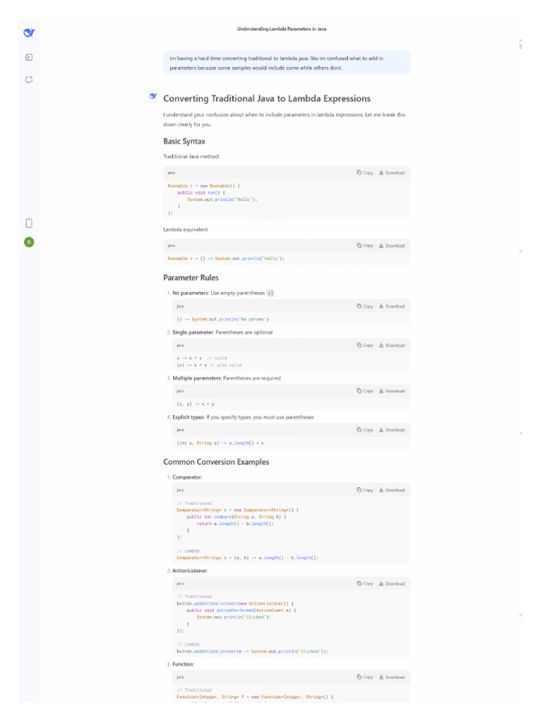 Understanding Lambda Parameters in Java | PDF