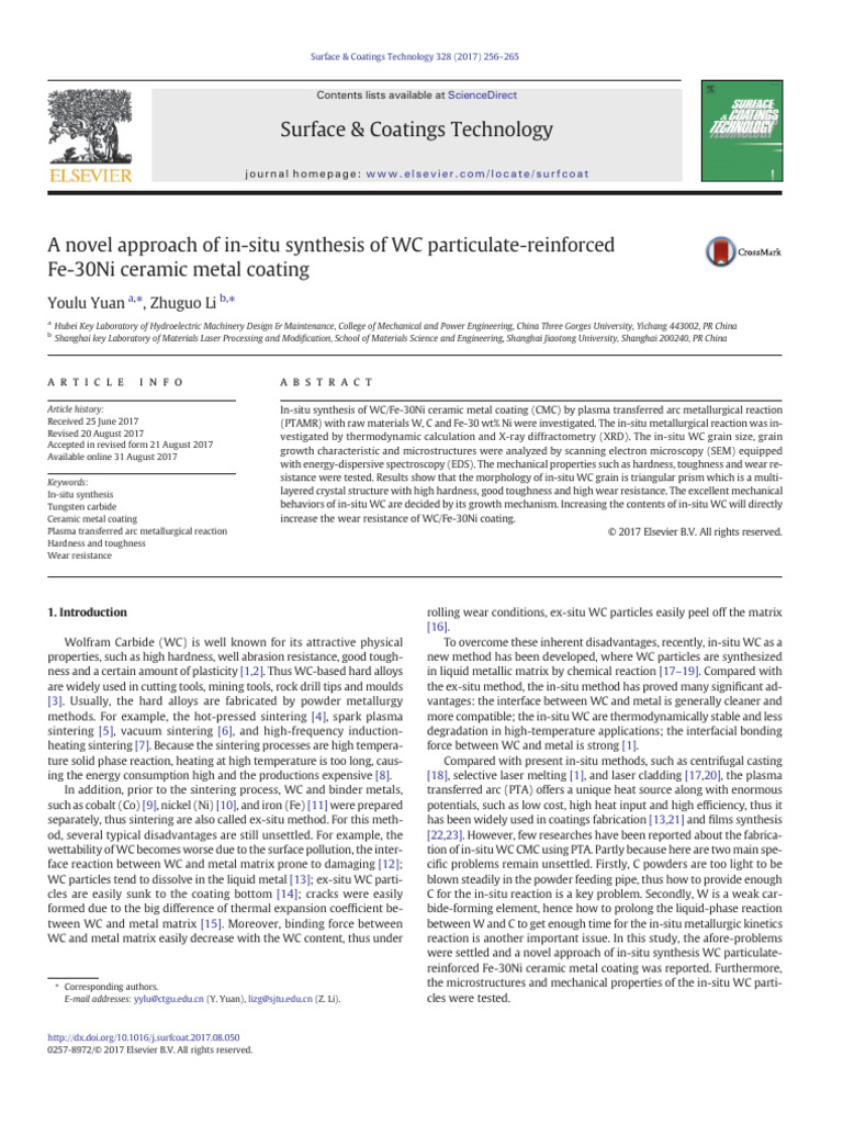 YUAN LI, 2017 (Mencionado em FENG) | PDF | Sintering | Building Engineering
