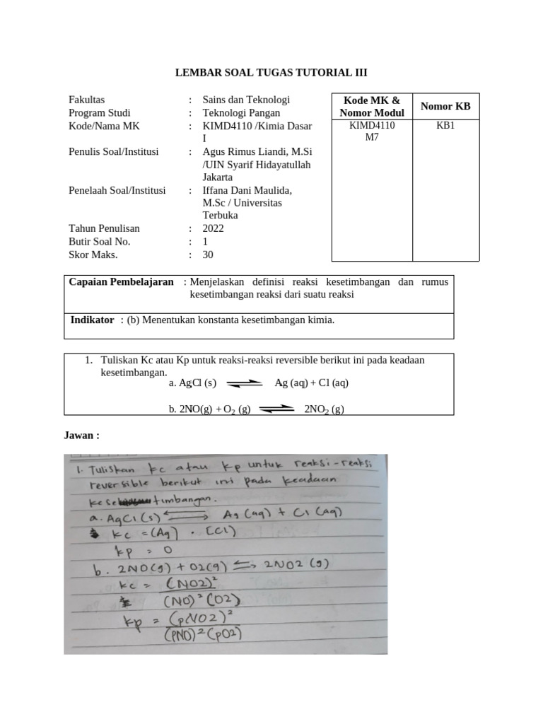 Tugas 3 Kimia Dasar | PDF