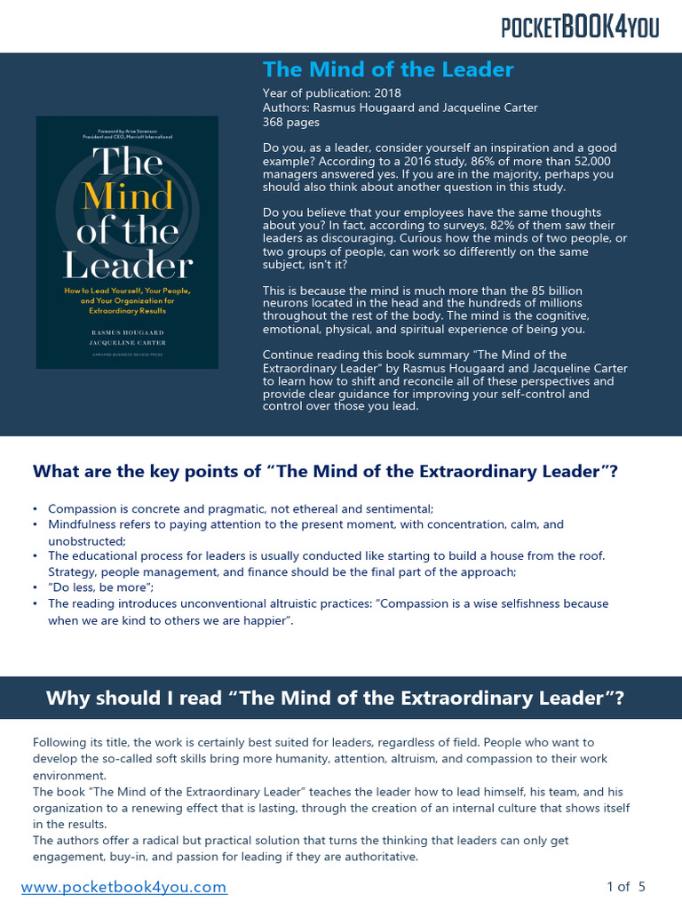 Mindfulness and Compassion in Leadership | PDF | Leadership | Motivational