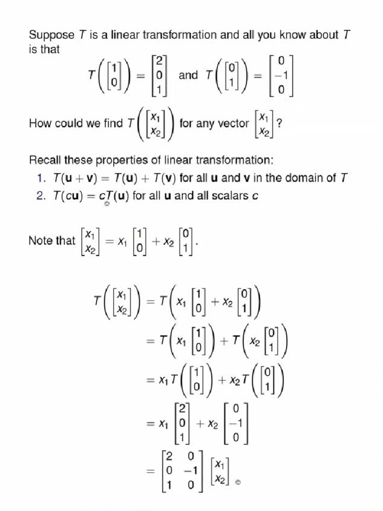 Linear Algebra Section (1.9) | PDF