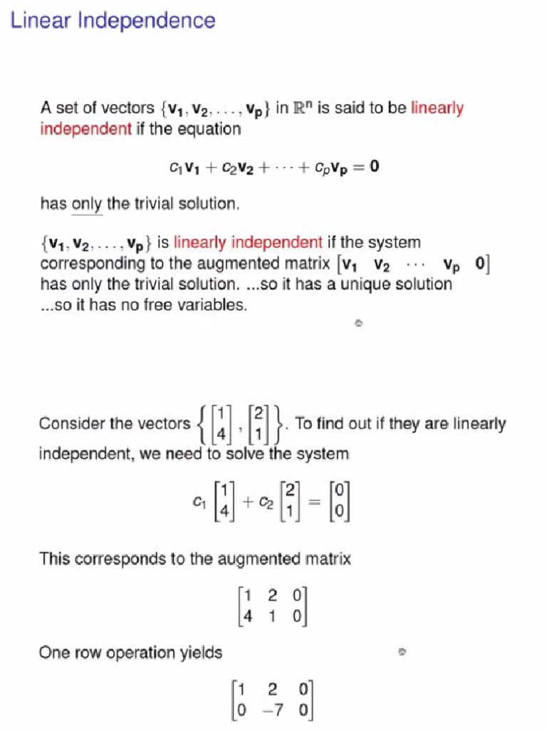 Linear Algebra Section (1.6, 1.7) | PDF