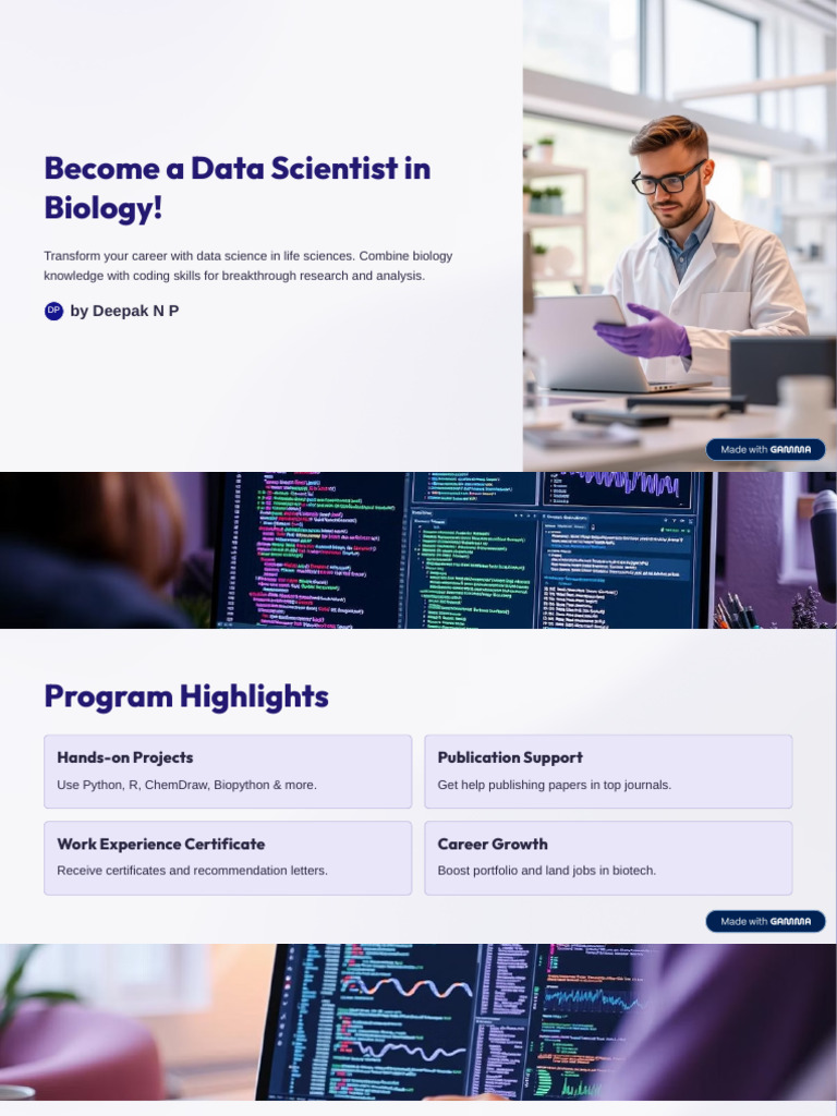 Data Science Career in Biology | PDF | Data Science | Bioinformatics