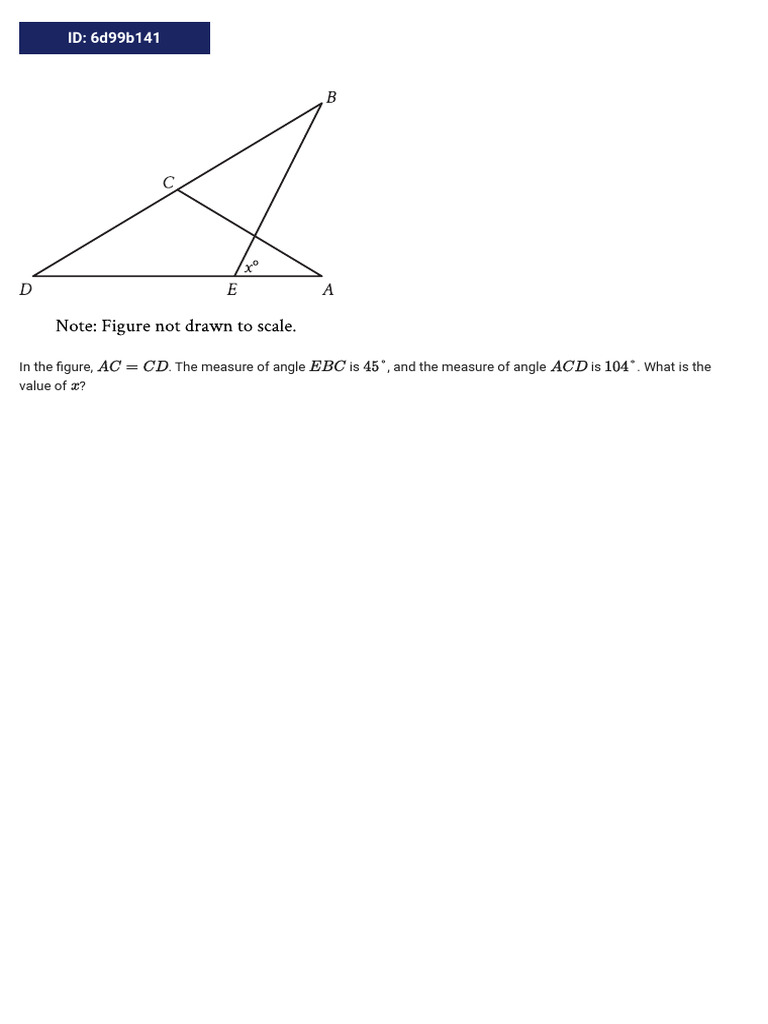 SAT Math - Geometry - Lines Angles Triangles - Hard Q | PDF | Triangle ...