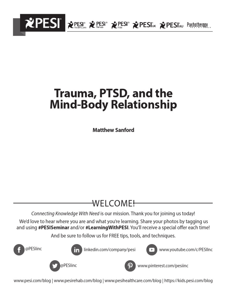 Manual Trauma PTSD Mindbody Relationship | PDF | Nervous System ...