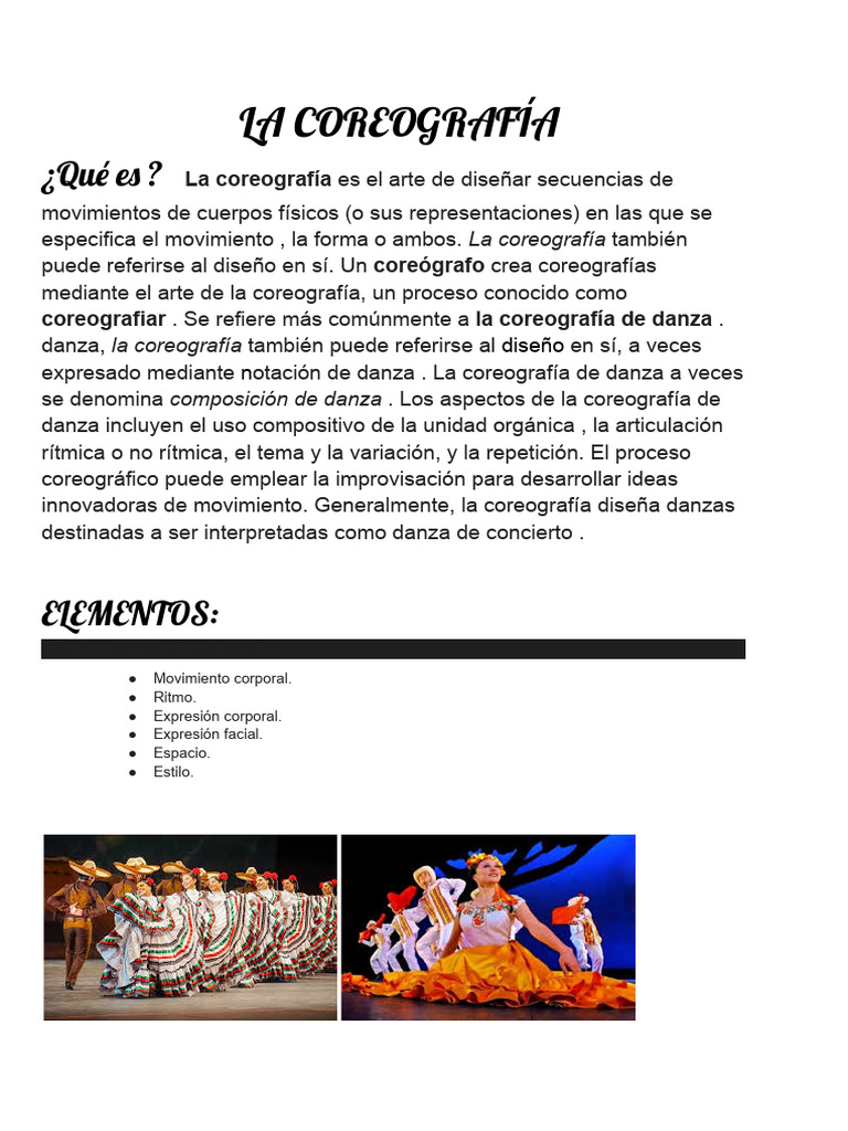 La Coreografía | PDF
