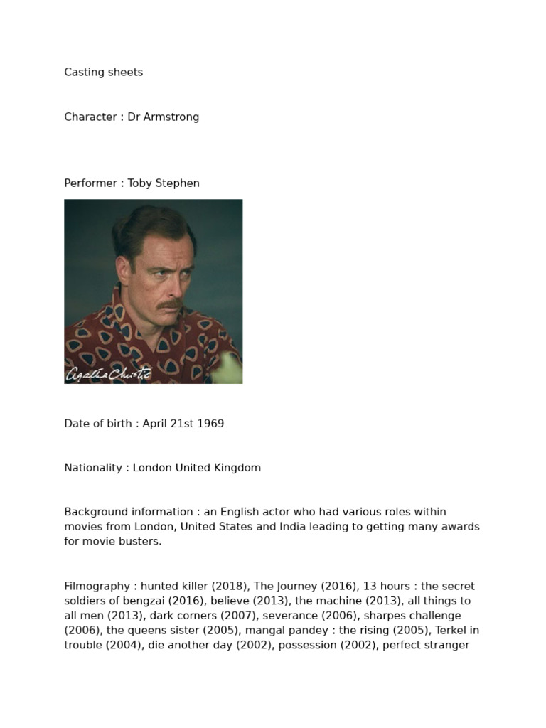 Casting Sheets (Business Letter) | PDF