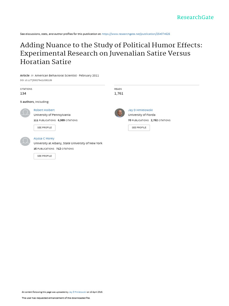 CommunicationResearch 2012 Holbert 194 216 | PDF | Linear Regression | Mass Media