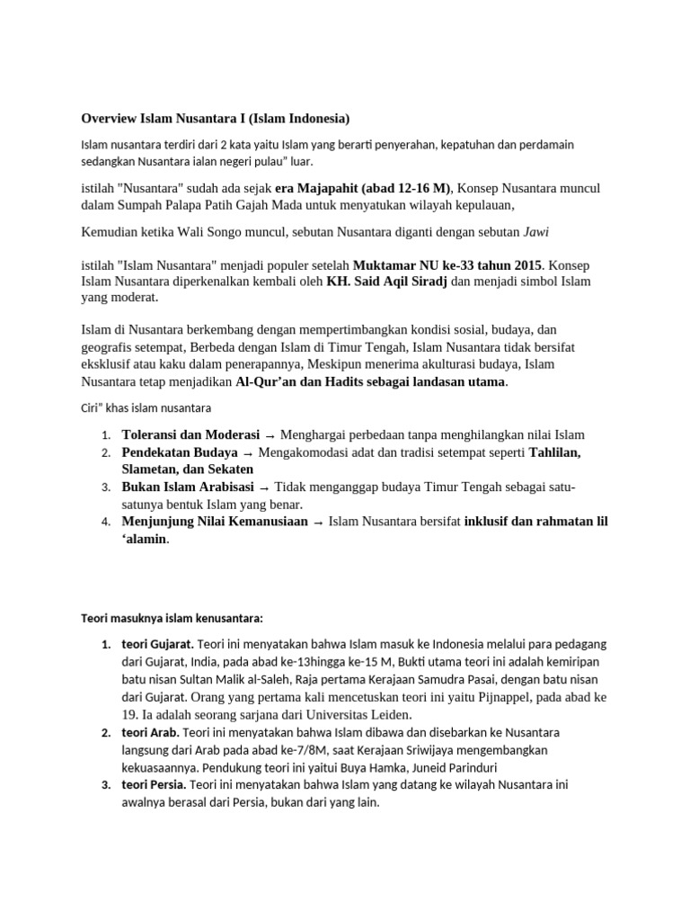 Catatan Ringkasan Uas Islam Nusantara | PDF