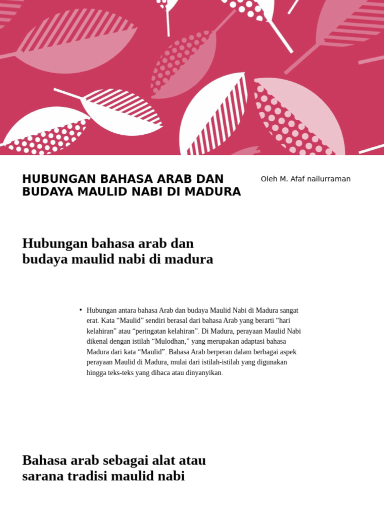 Bahasa Arab Dan Budaya Maulid Di Madura UTS - Afaf | PDF