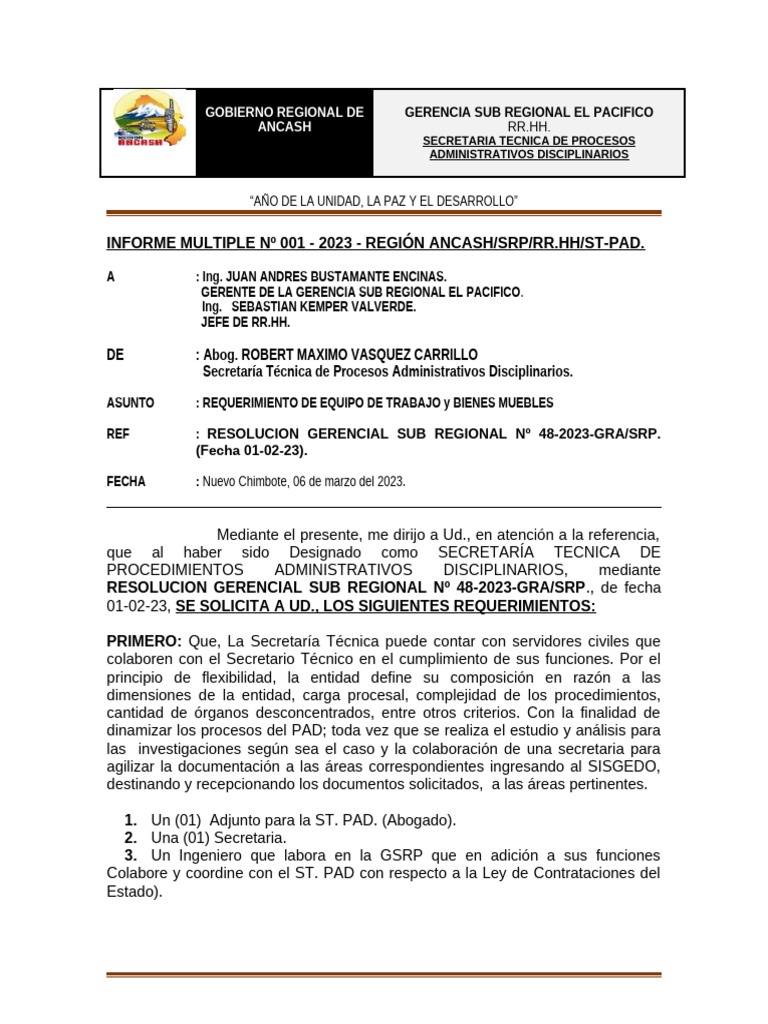 Informe Multiple 2023 St-Pad Con El Logo de RRHH | PDF | Ley Pública | Gobierno