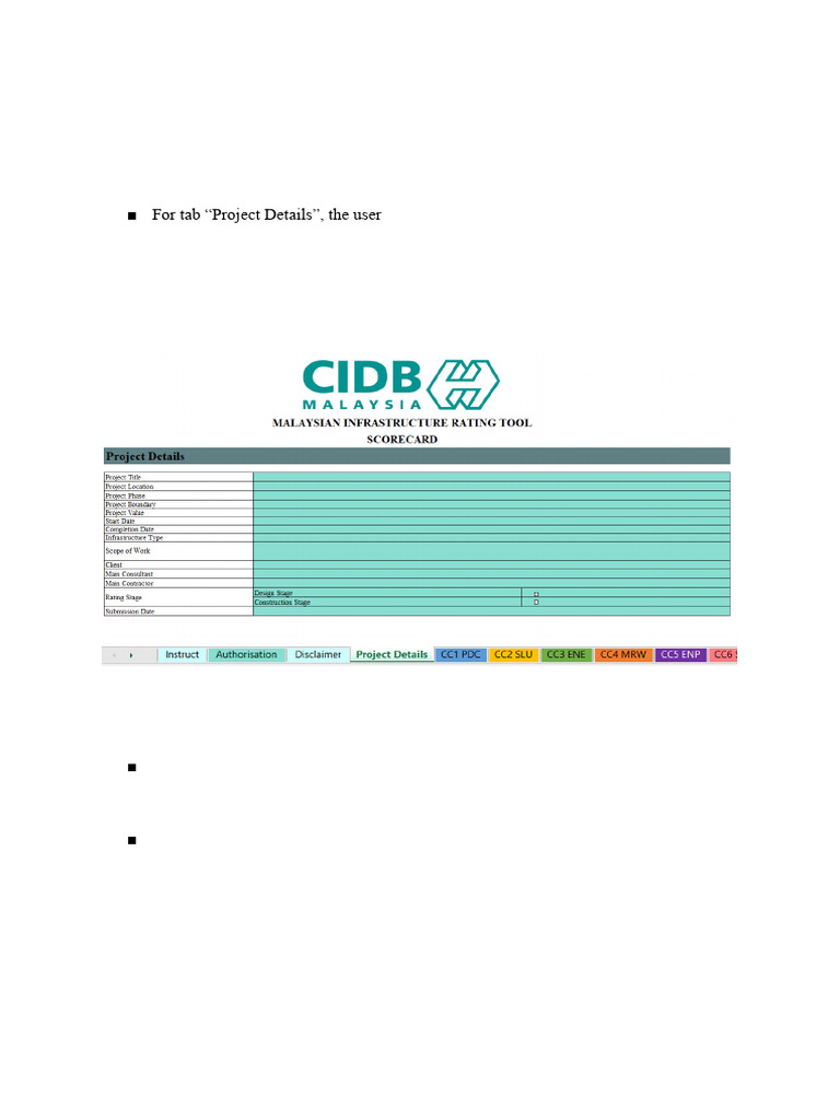 InfraStar User Manual for Project Rating | PDF | Directory (Computing ...