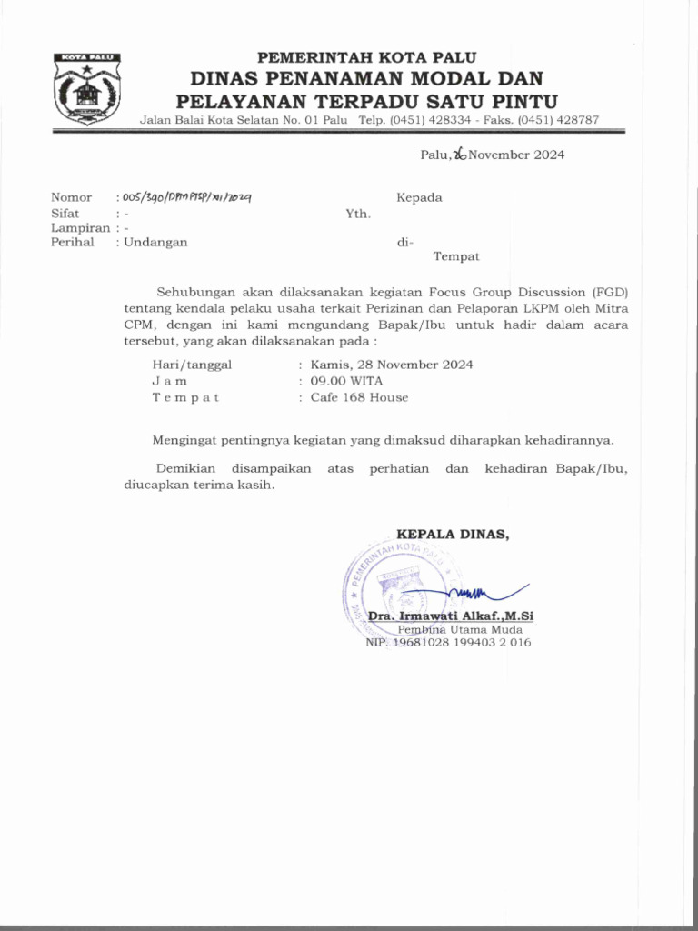 Surat Undangan FGD | PDF