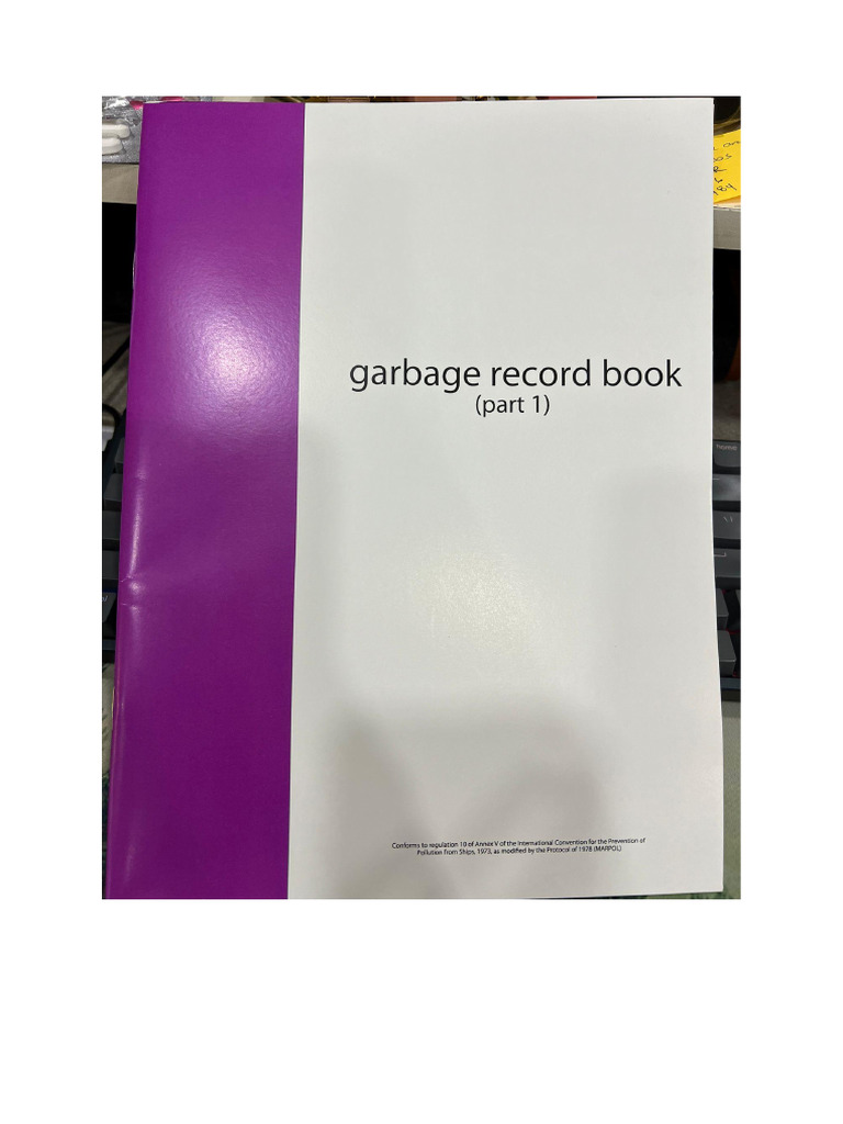Garbage Record Book Part I (NN) | PDF | Pollution | Environmental Issues