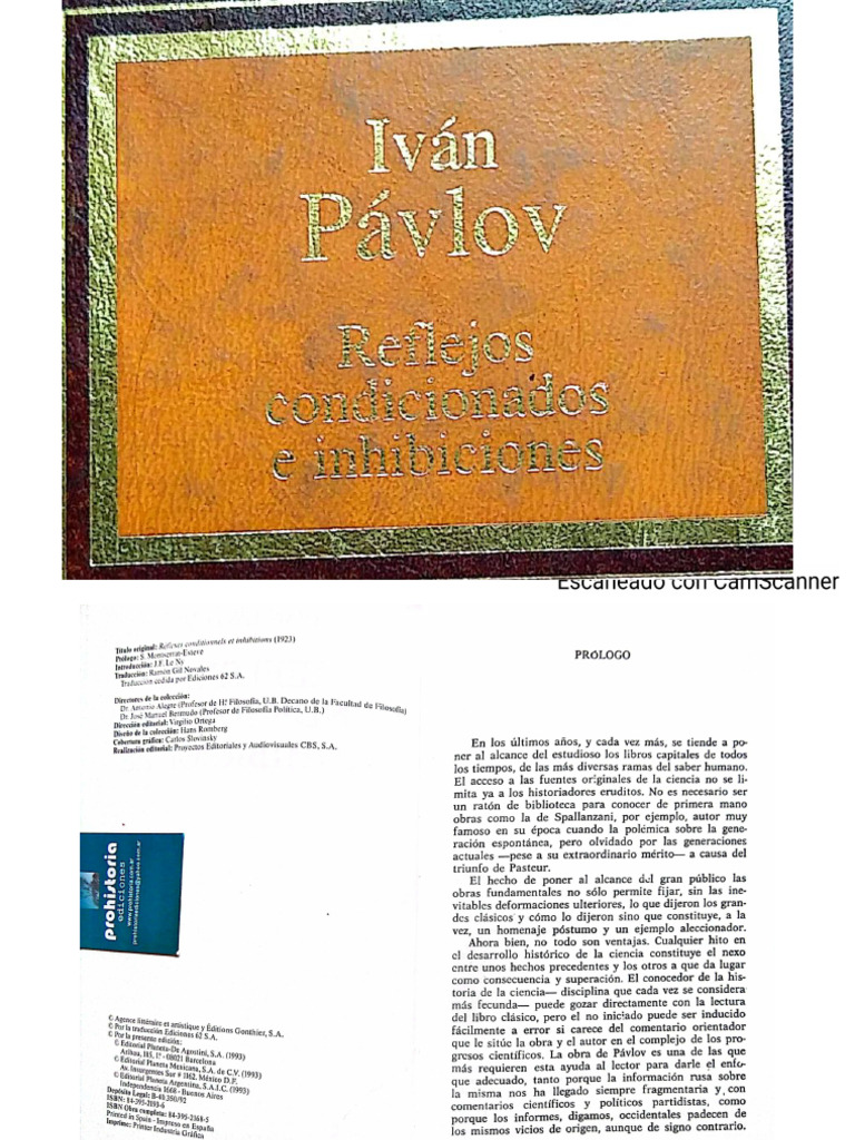 Pavlov I. Selección de Capítulos de Reflejos Condicionados e ...