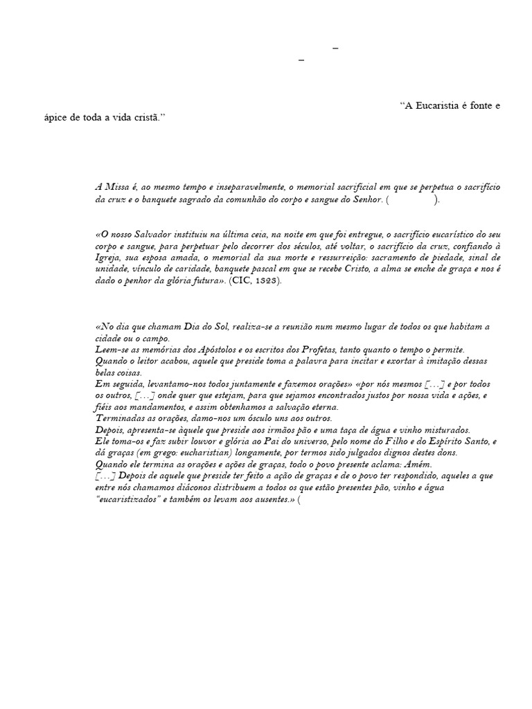 As Partes Da Missa - 2 Formação Litúrgica | PDF | Eucaristia | Oração