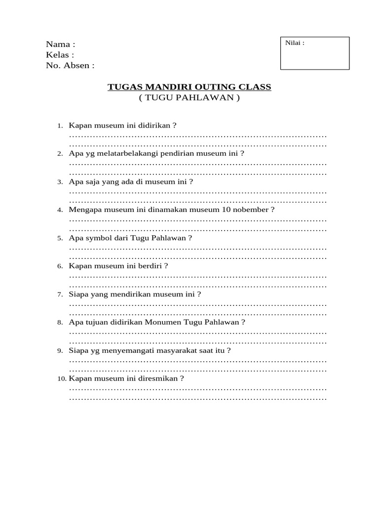 Tugas Outing Class | PDF