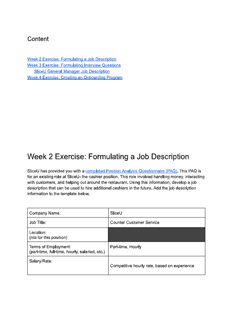Course 1 Exercise Templates | PDF