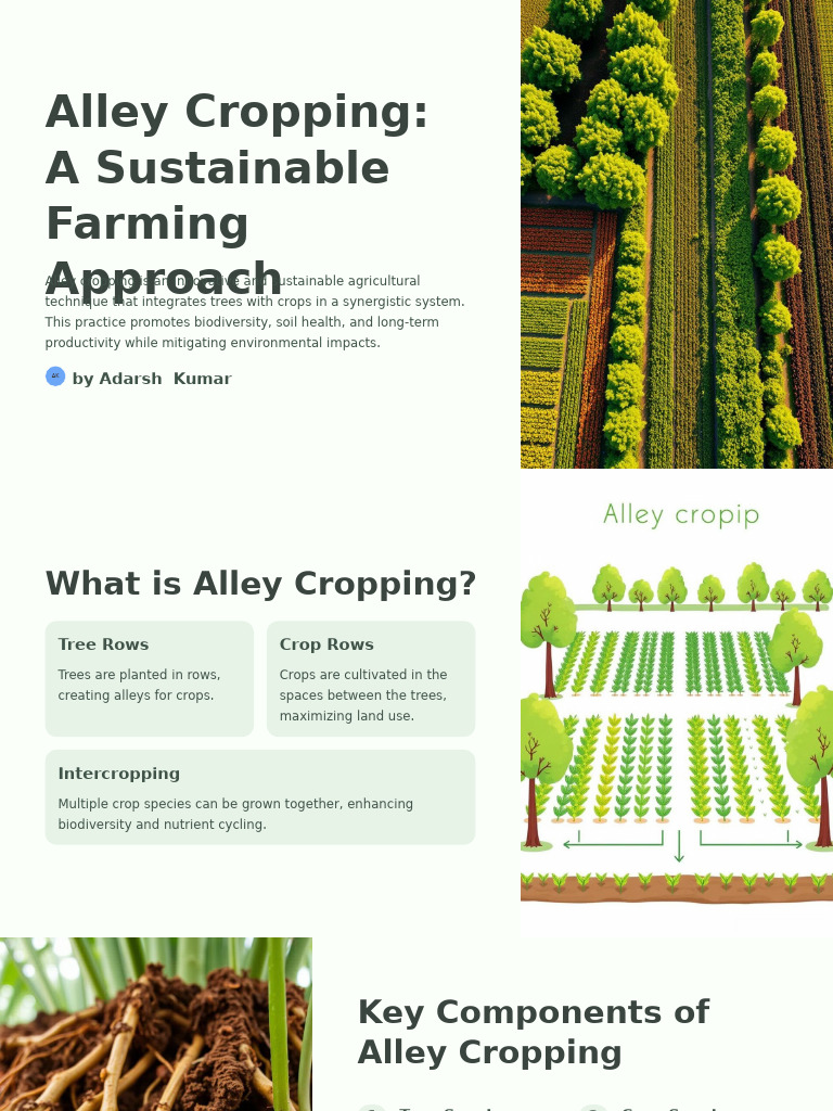 Alley Cropping A Sustainable Farming Approach | PDF | Agriculture | Soil
