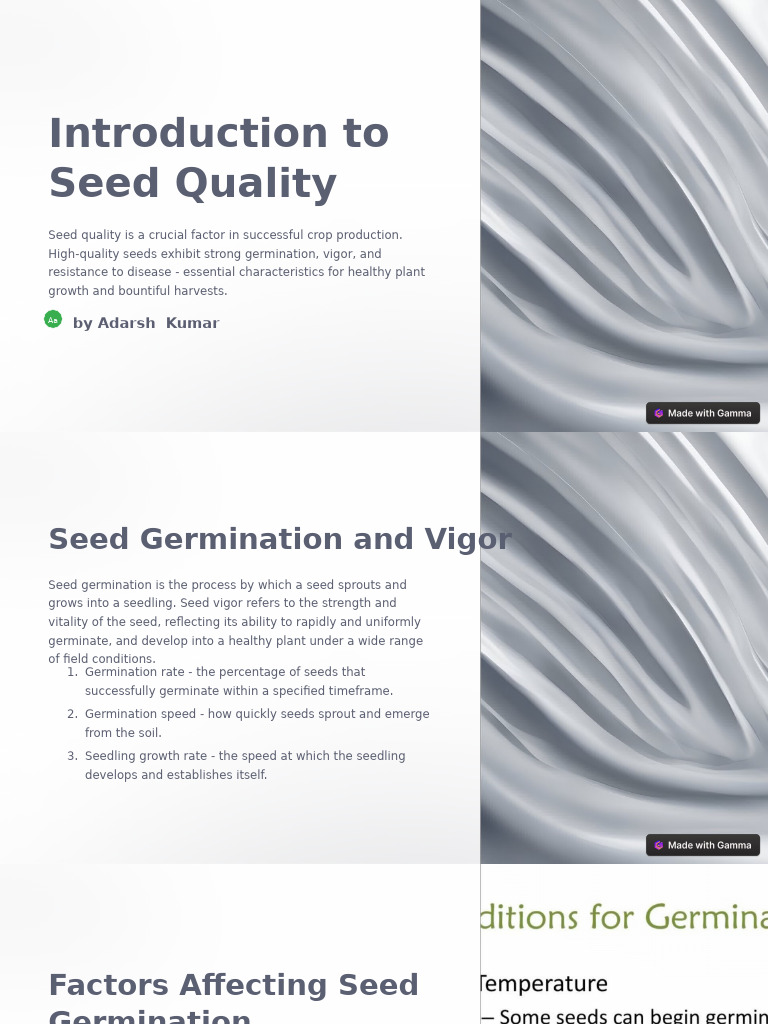 Introduction To Seed Quality | PDF | Germination | Seed