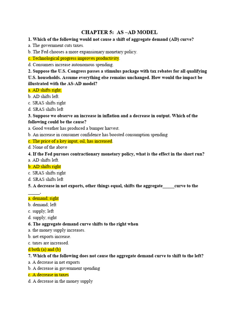 Macroeconomics 1 - Assignment 5-9 | PDF | Unemployment | Aggregate Demand
