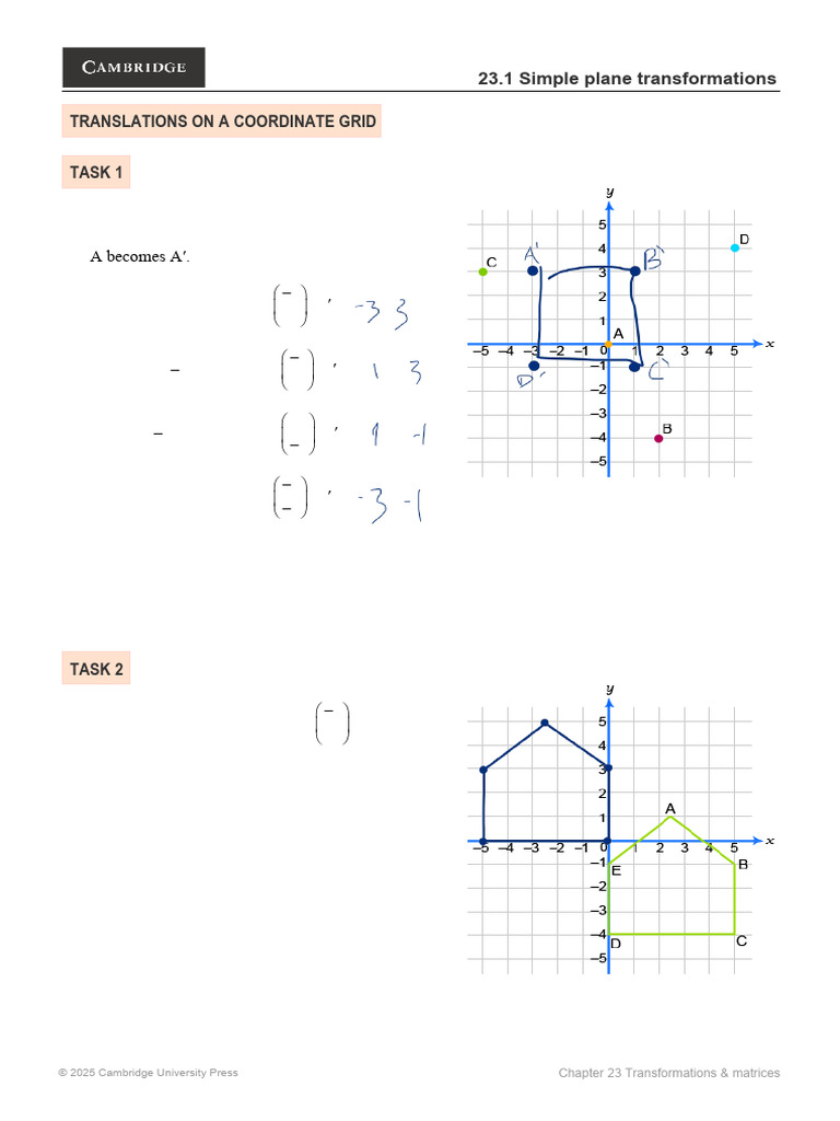 Translations On A Coordinate Grid | PDF | Mathematics | Euclidean Geometry