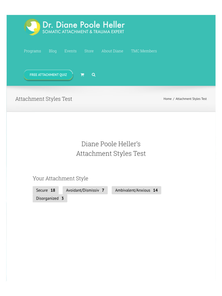 Attachment Styles Test: Attachment Style Quiz From Dr. Diane Poole ...