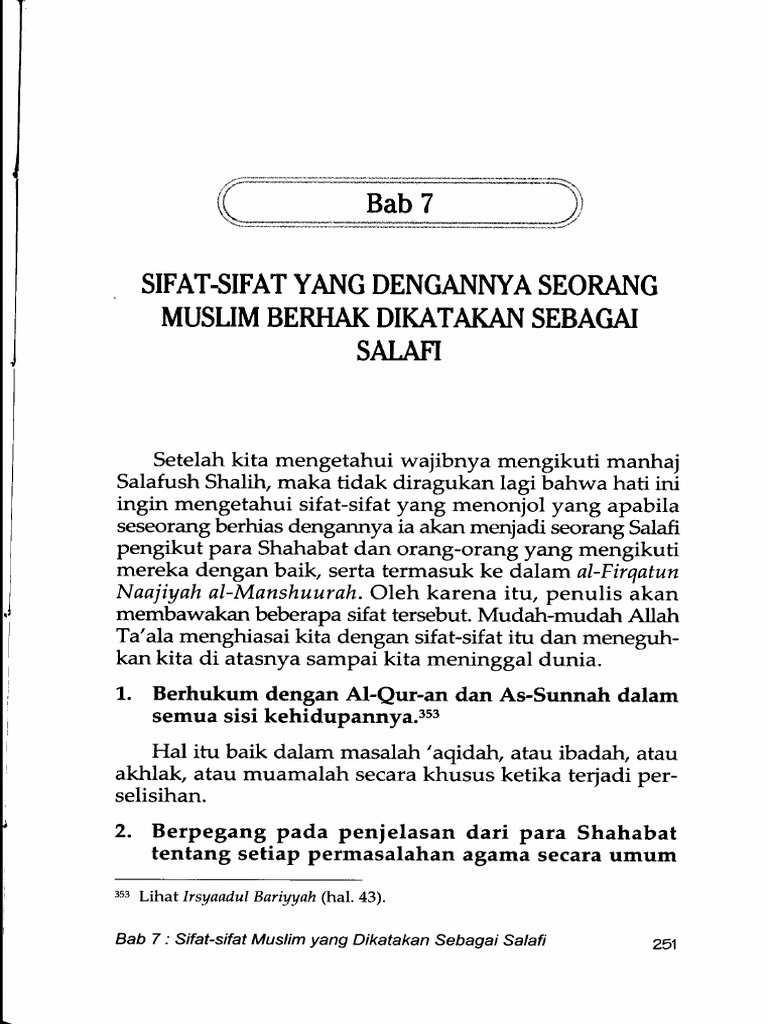 Sifat-Sifat Muslim Salafi yang Utama | PDF