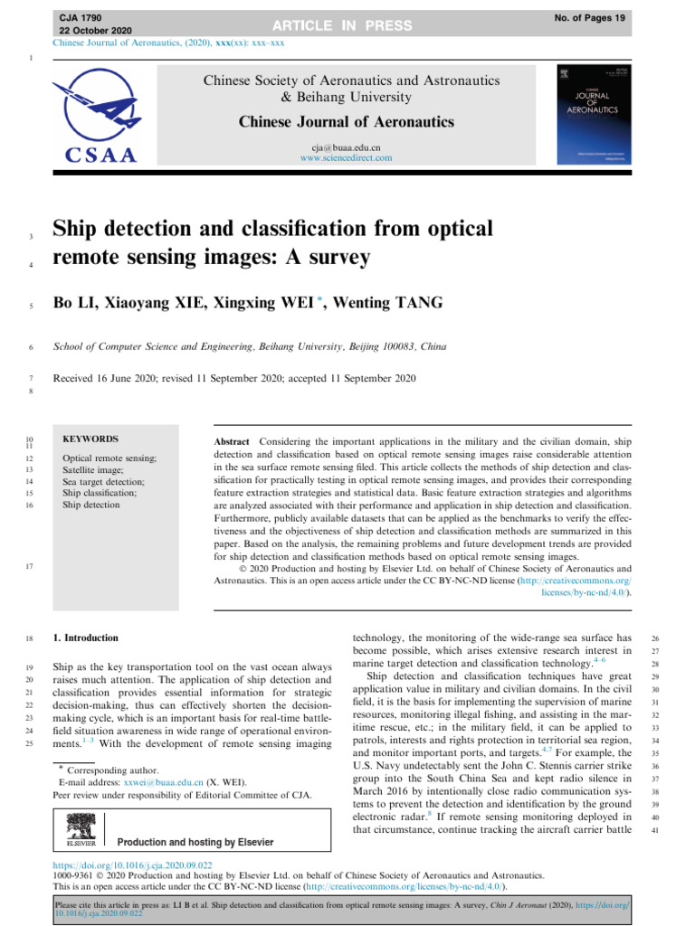 Ship Detection and Classification From Optical Rem | PDF | Image Segmentation | Remote Sensing